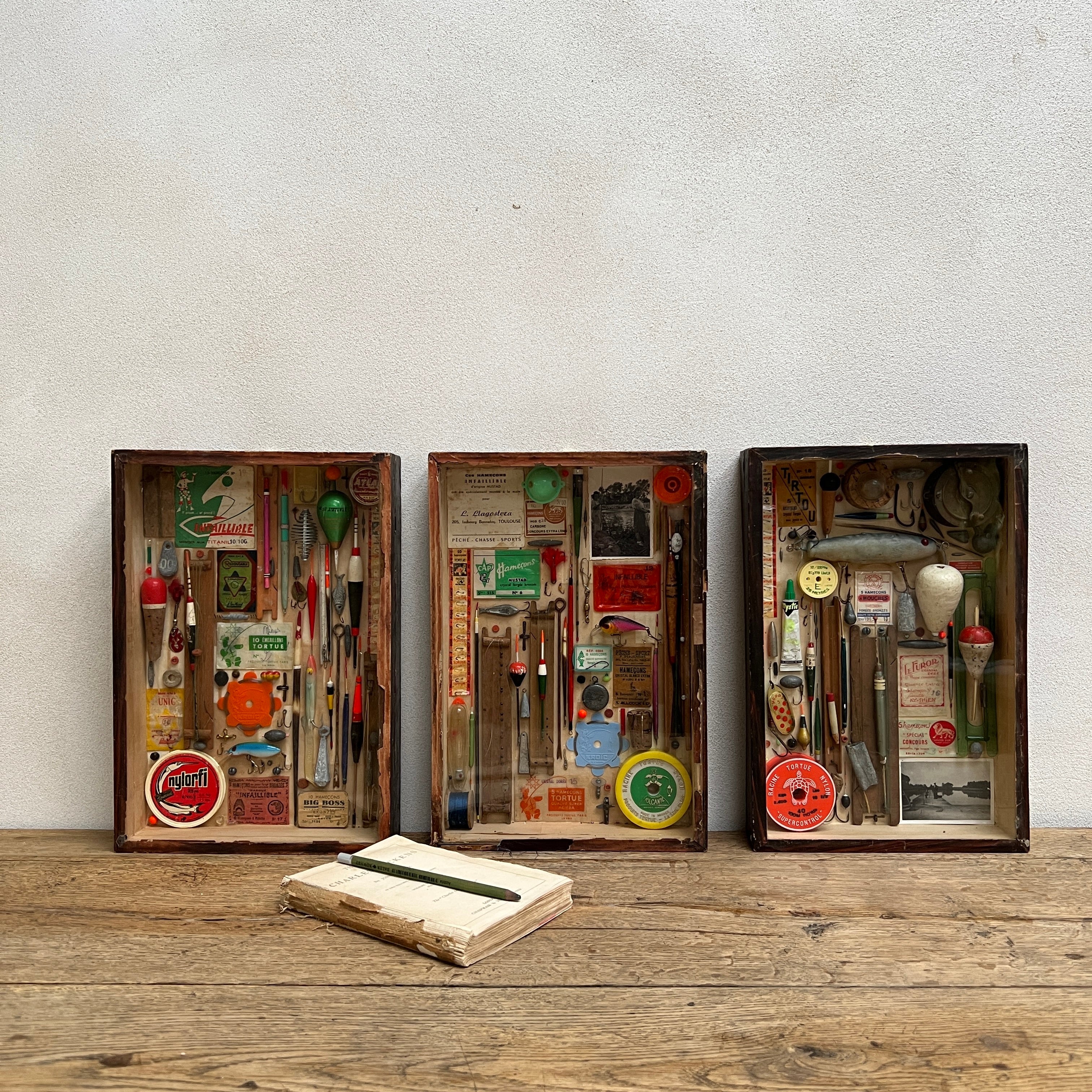 Antique Fishing Glass Display Drawers – Home Barn