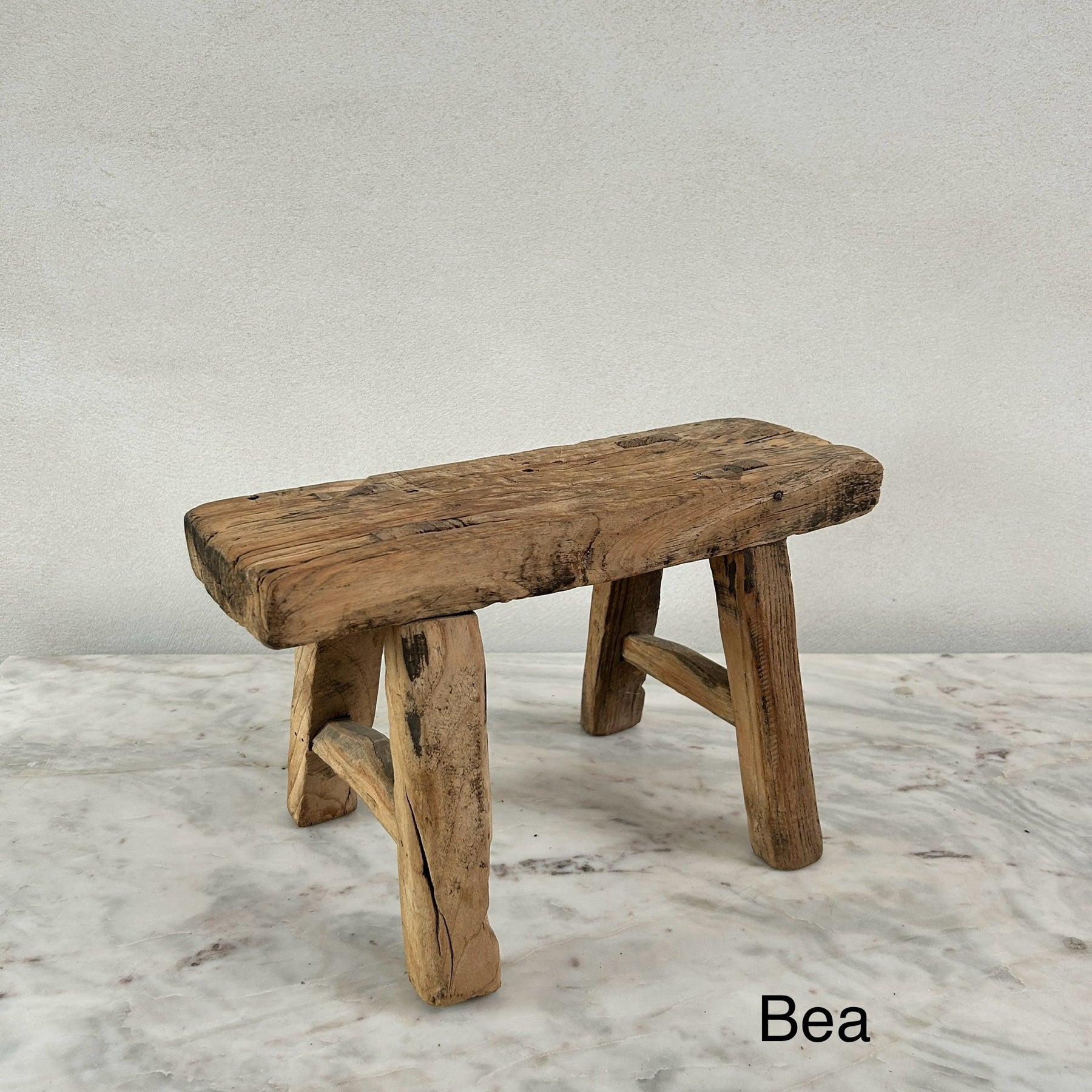 Antique rustic wood footstool – Home Barn