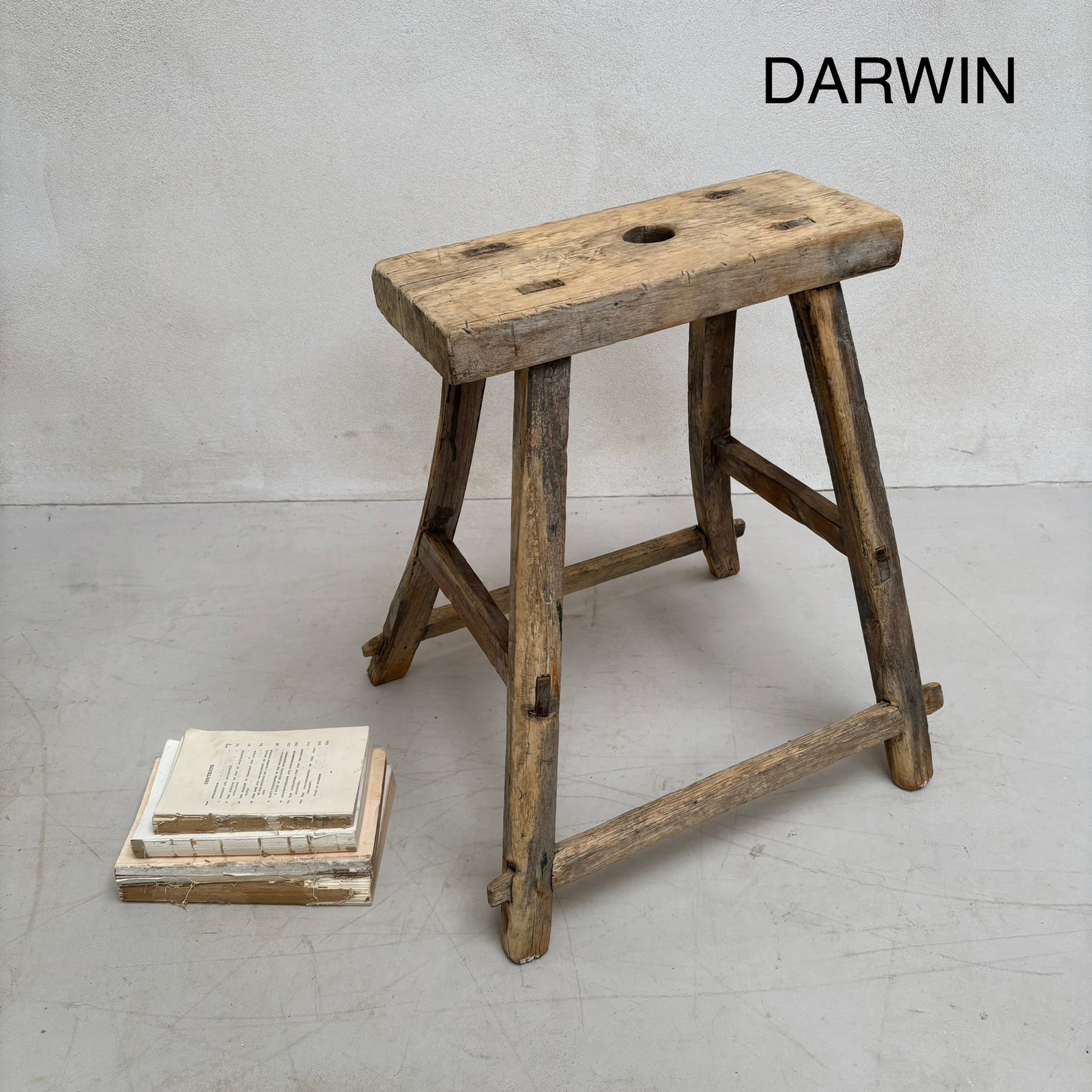 Rustic Wood Antique Stool (select from photo) – Home Barn