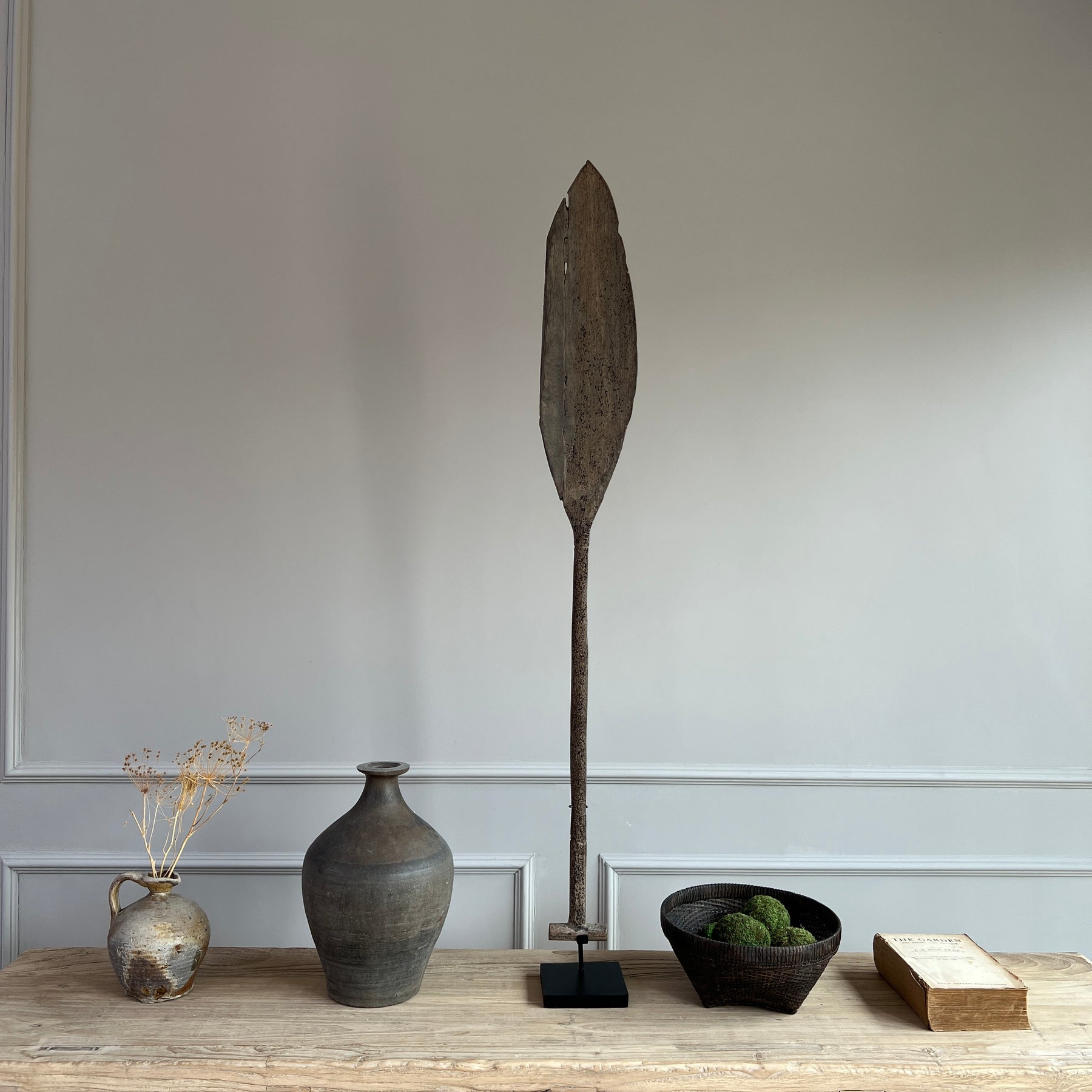 Antique wooden Paddle on Stand – Home Barn