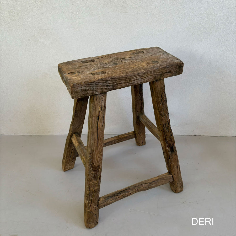 Rustic Wood Antique Stool (select from photo) – Home Barn