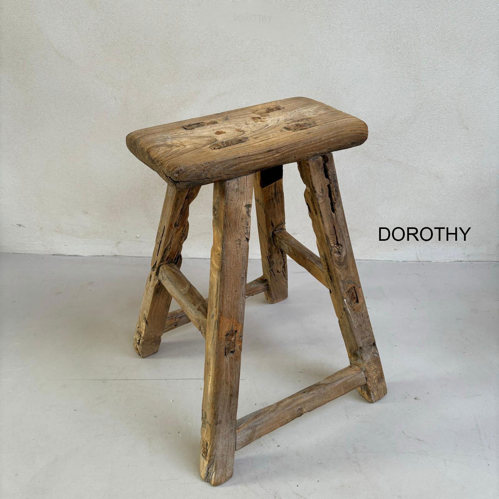 Rustic Wood Antique Stool (select from photo) – Home Barn