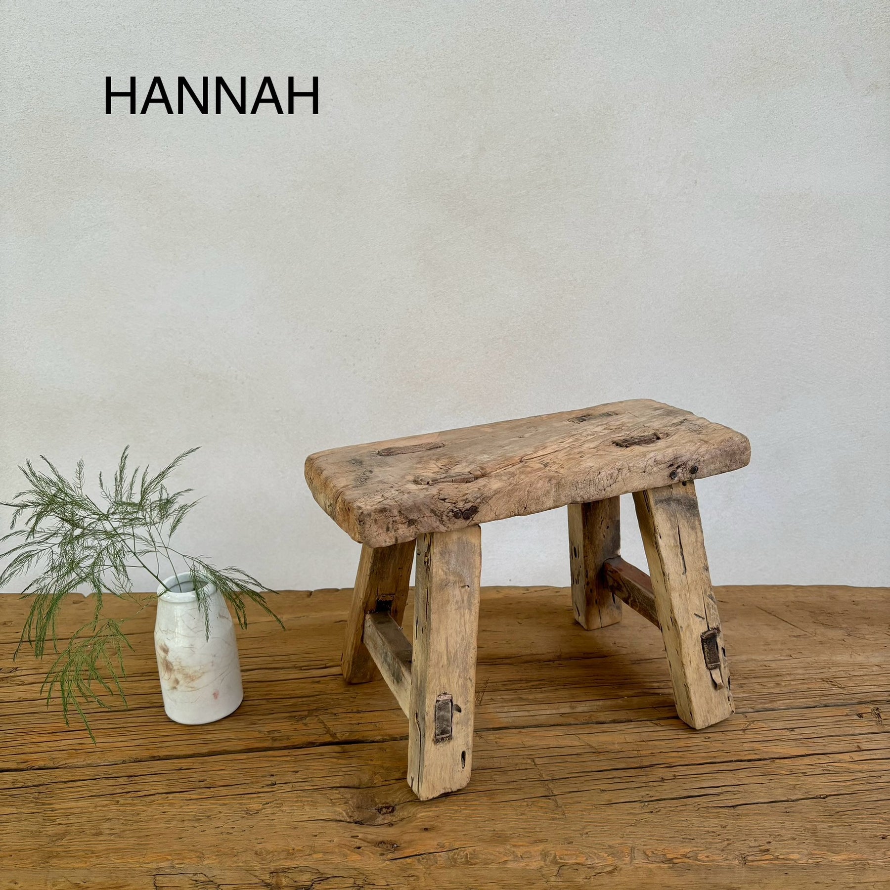 Antique rustic wood footstool – Home Barn