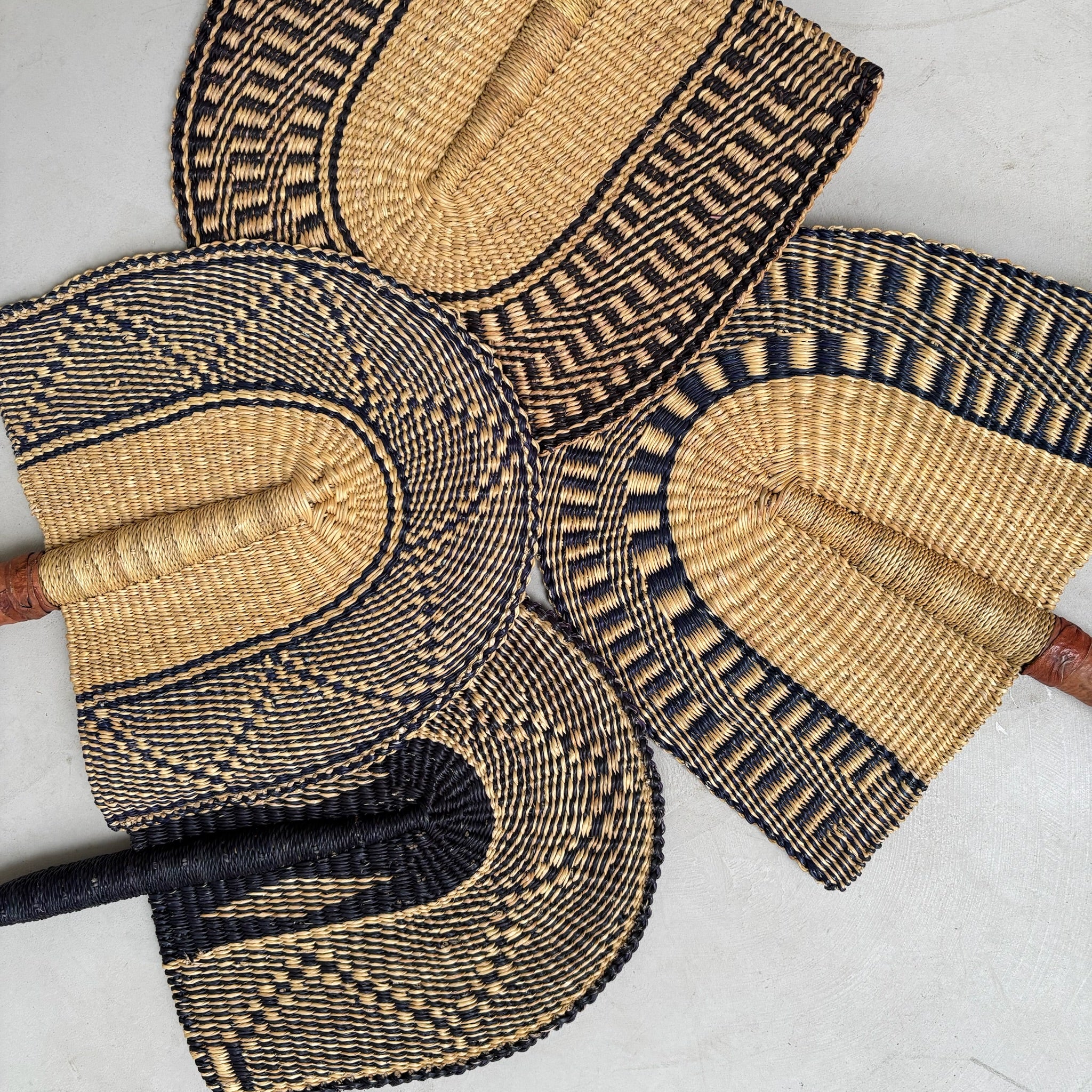 Handwoven Moroccan Straw Fans | Set B – Home Barn