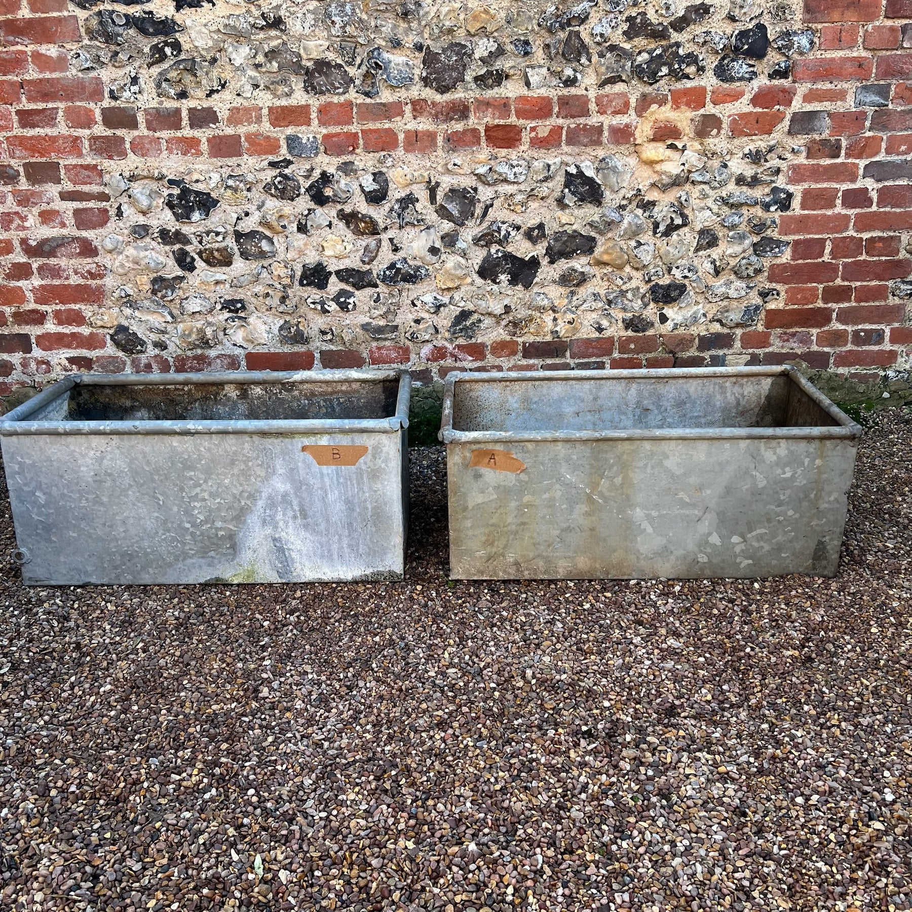 Pair of vintage water troughs 94cm x 40cm – Home Barn