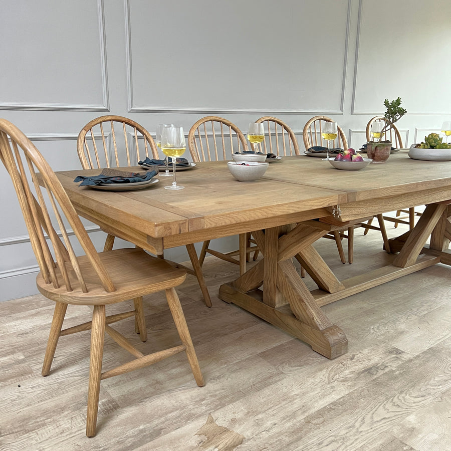 Reclaimed Oak Extending Dining Table – Home Barn