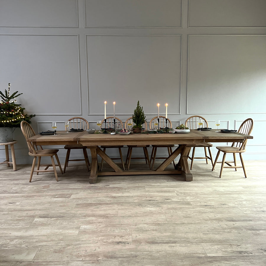 Reclaimed Oak Extending Dining Table – Home Barn