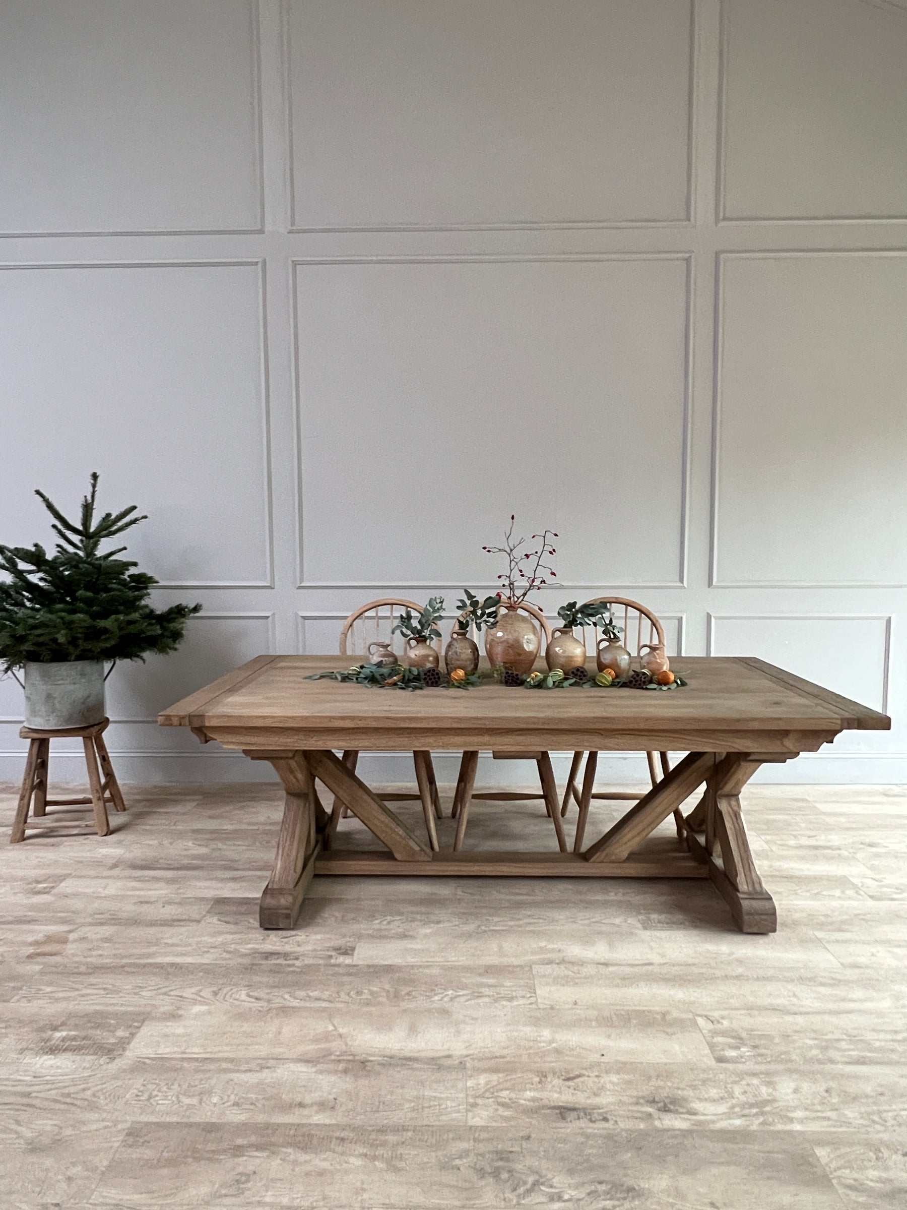Reclaimed Oak Extending Dining Table – Home Barn