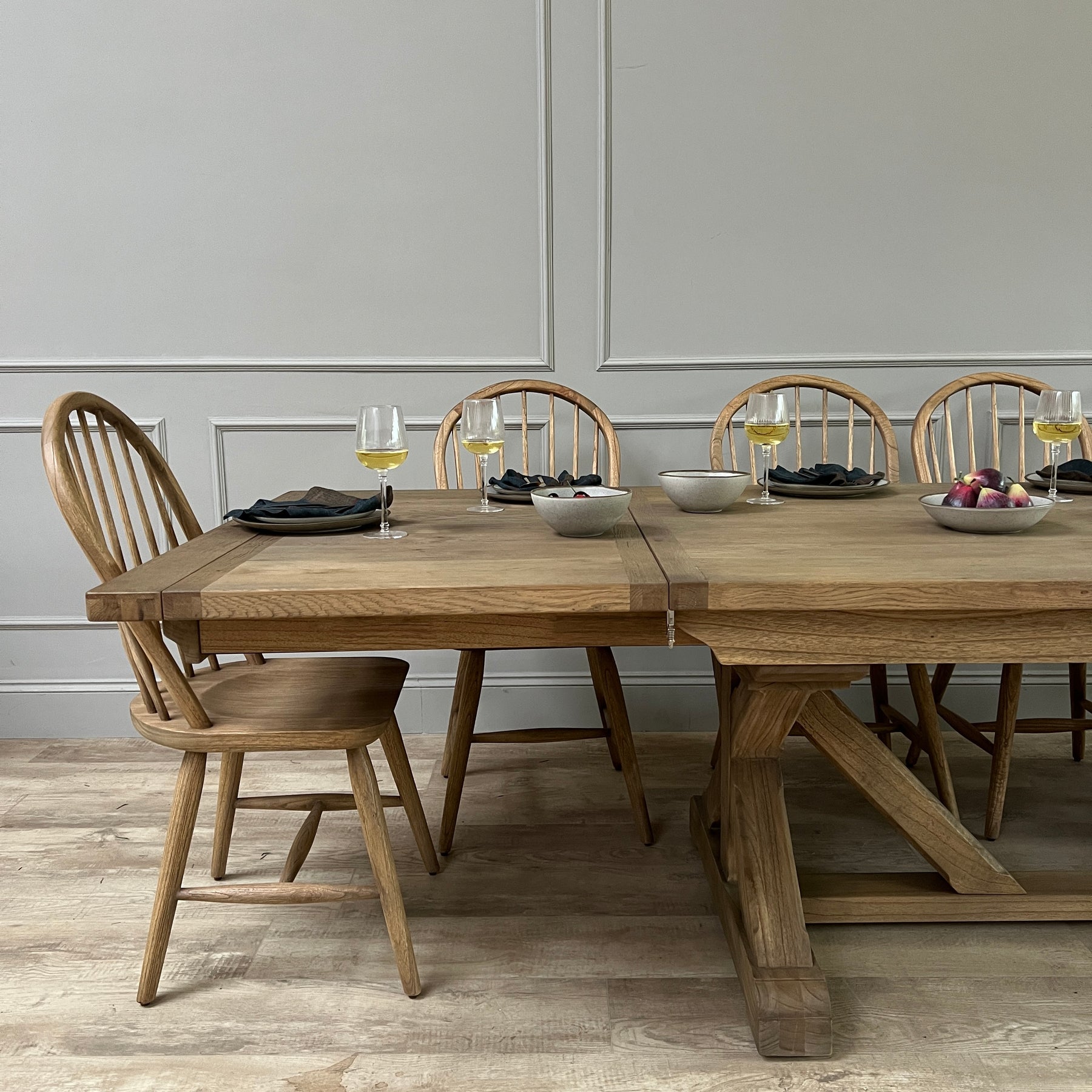 Reclaimed Oak Extending Dining Table – Home Barn