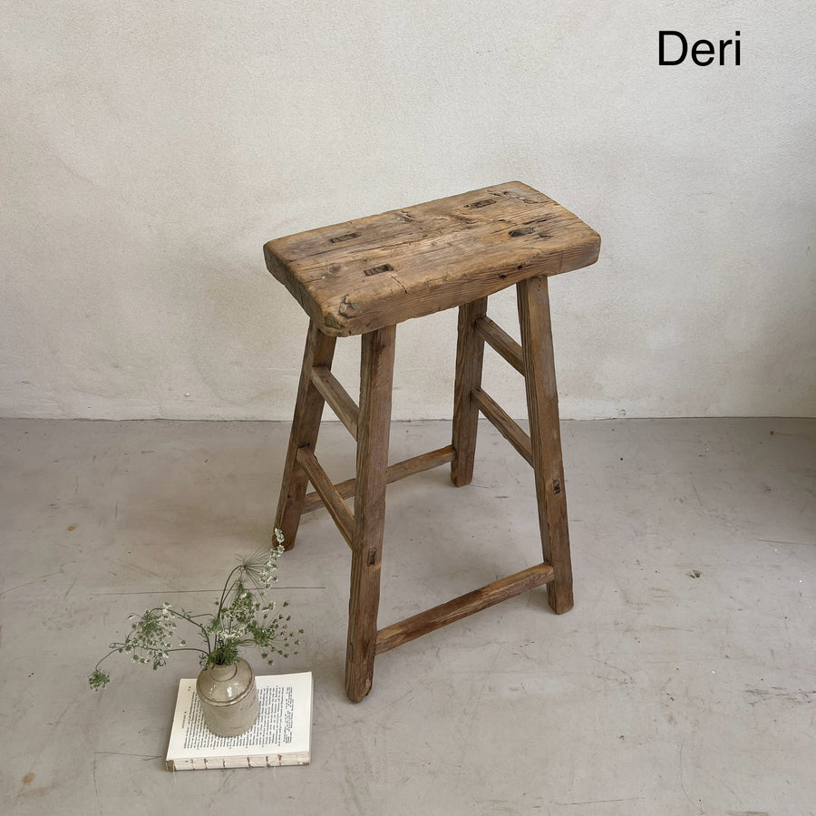 Rustic Wood Antique Stool (select from photo) – Home Barn