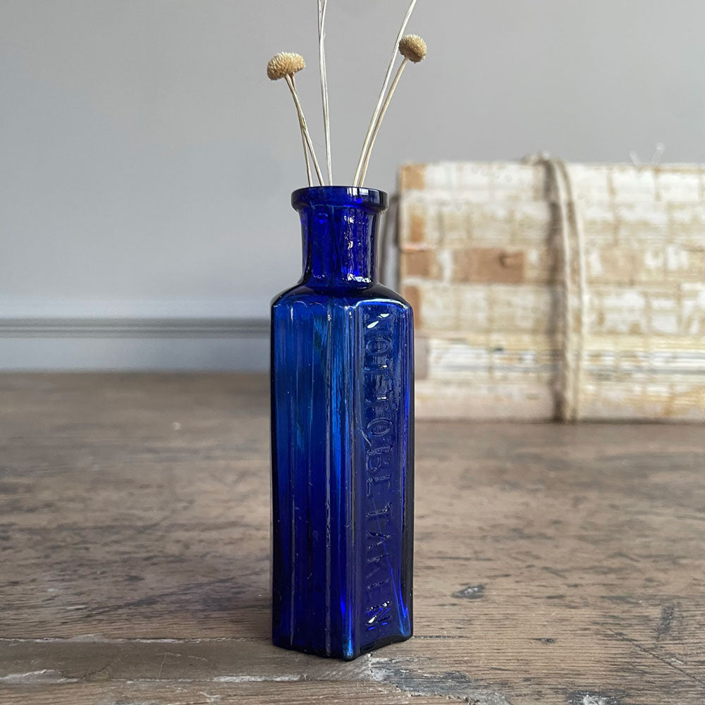 Victorian Blue Bottle Hexagonal Small – Home Barn