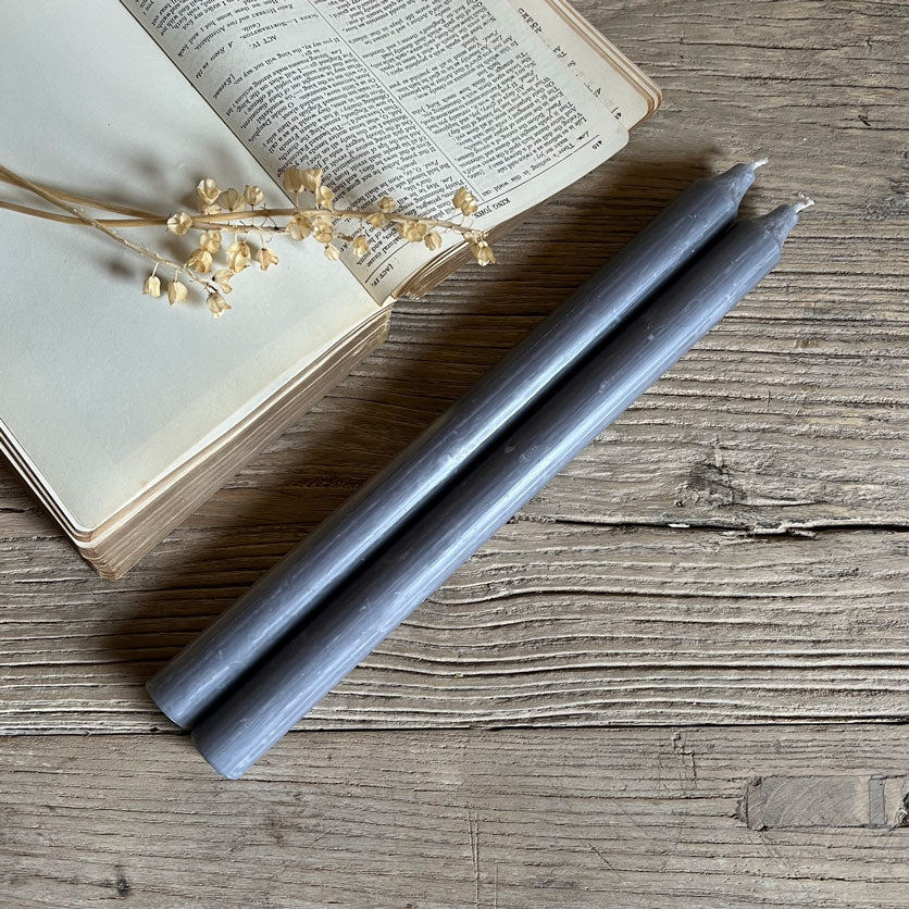 Grey Dinner Candles Pair – Home Barn