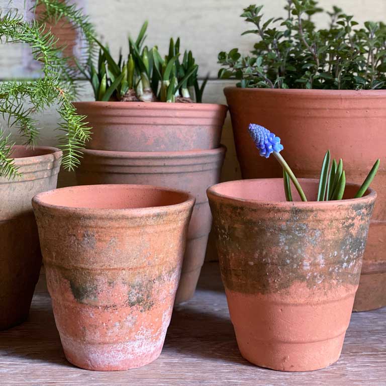 Ridged terracotta garden pot | Large – Home Barn