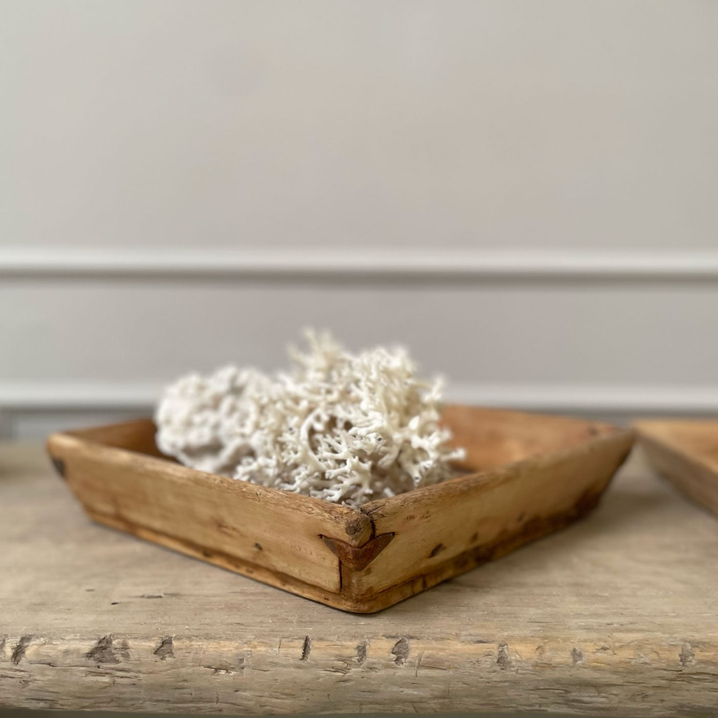 Antique wooden tray small